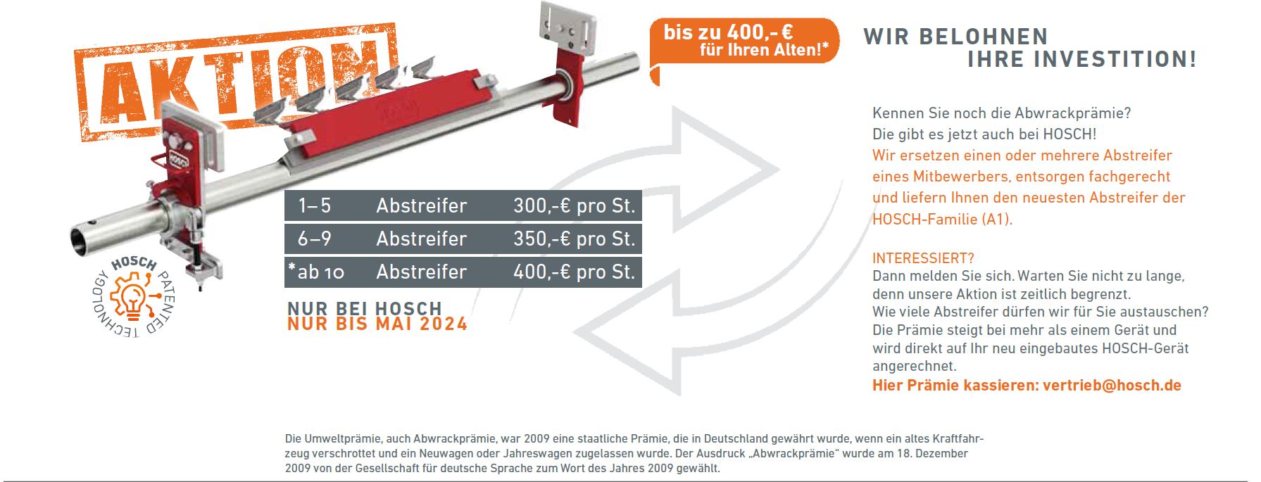 Abstreifer Typ A1 – Aktion | HOSCH